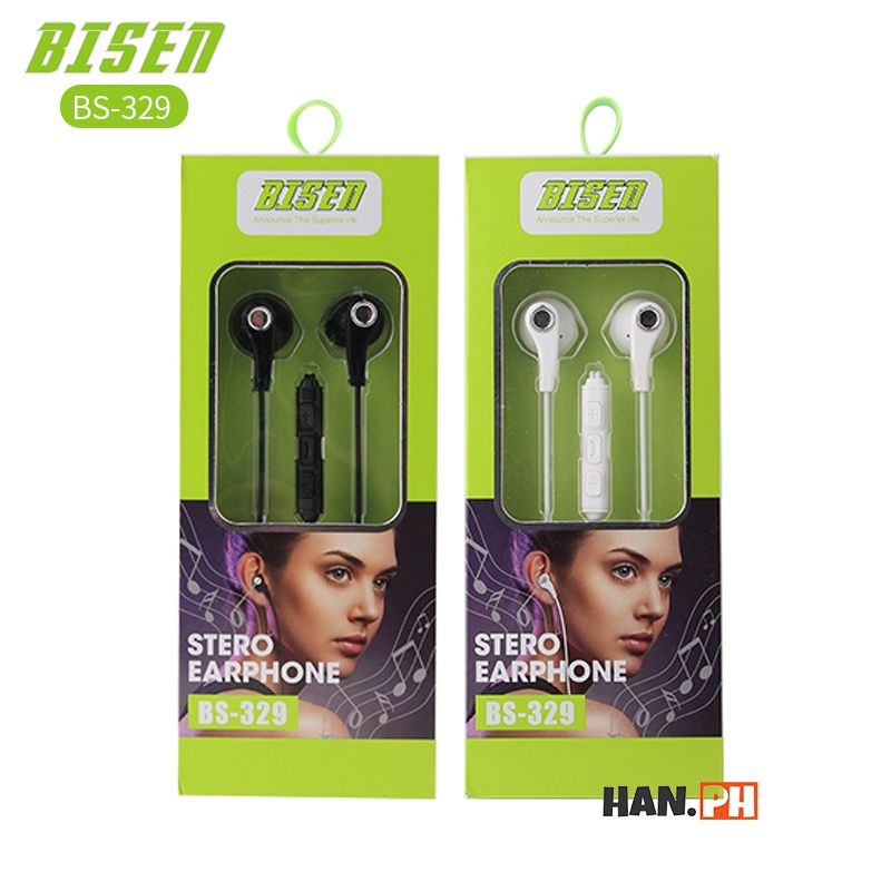 Bisen BS329 Wired Earphones 6D Stereo Bass Headphone In-Ear 3.5mm ...