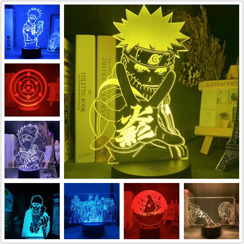 3D LED Light Jiraiya Sasuke Uchiha Naruto Itachi Kakashi for Room Decor ...