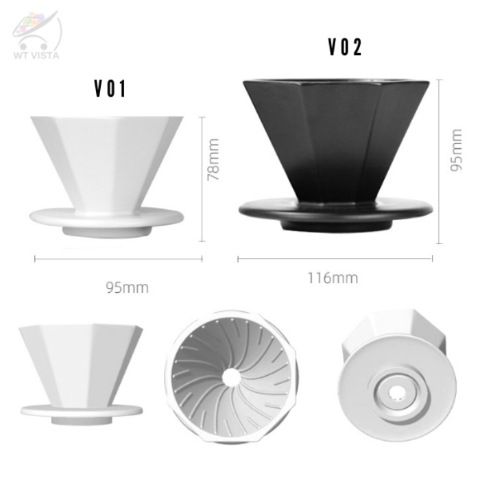 NIBU Ceramic Coffee Dripper V01 V02 Coffee Drip Filter Cup Pour Over ...