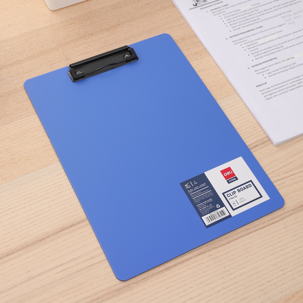 Deli EF75422 Clipboard A4 Clip Board Student Writing Pad Hard Board ...