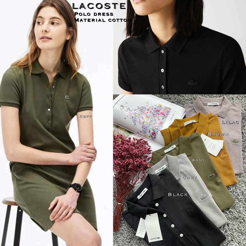 Lac*ste STRETCH COTTON - LAC*STE DRESS - BAJU WANITA - POLO | Shopee ...