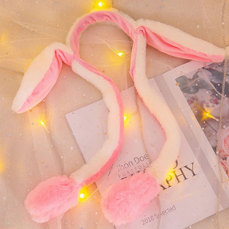 Ivy☆ Girls Cute LED Light Up Rabbit Headband with Airbag Moving Ears ...