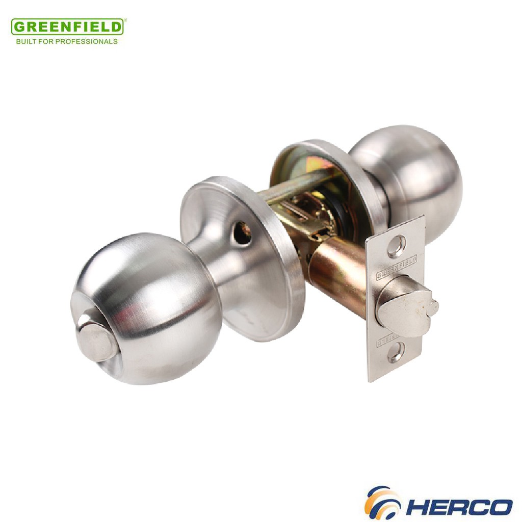 Greenfield Exterior Entrance Knobset Satin Stainless Steel Finish ...