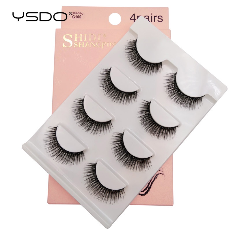 YSDO 4Pairs False Eyelashes Natural Fake Eyelash Set with Glue and ...
