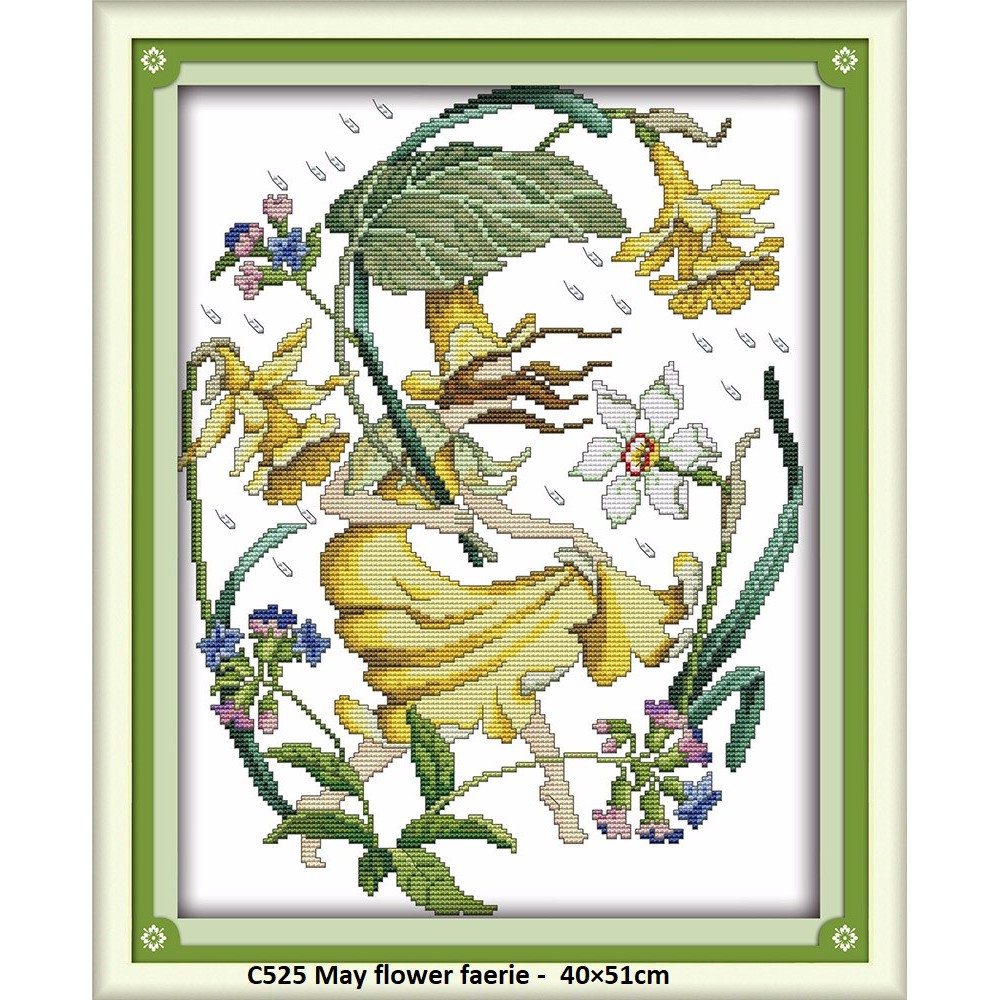Stamped to Stitch* May Birth Month Flower Fairy 40x51cm 11CT Aida ...