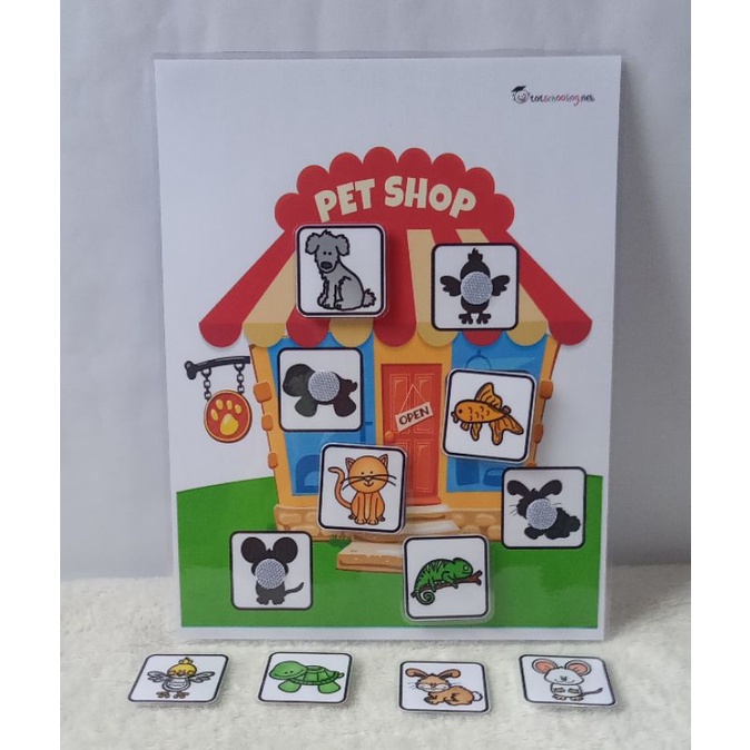 Pet Shop Shadow Matching Interactive Laminated With Velcro Learning ...