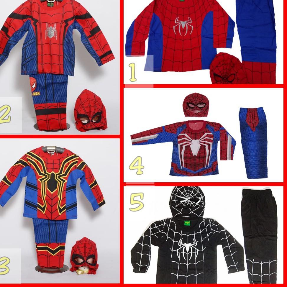 Spiderman Costume Boys Long Suit Character Superhero Spider Man Mask ...