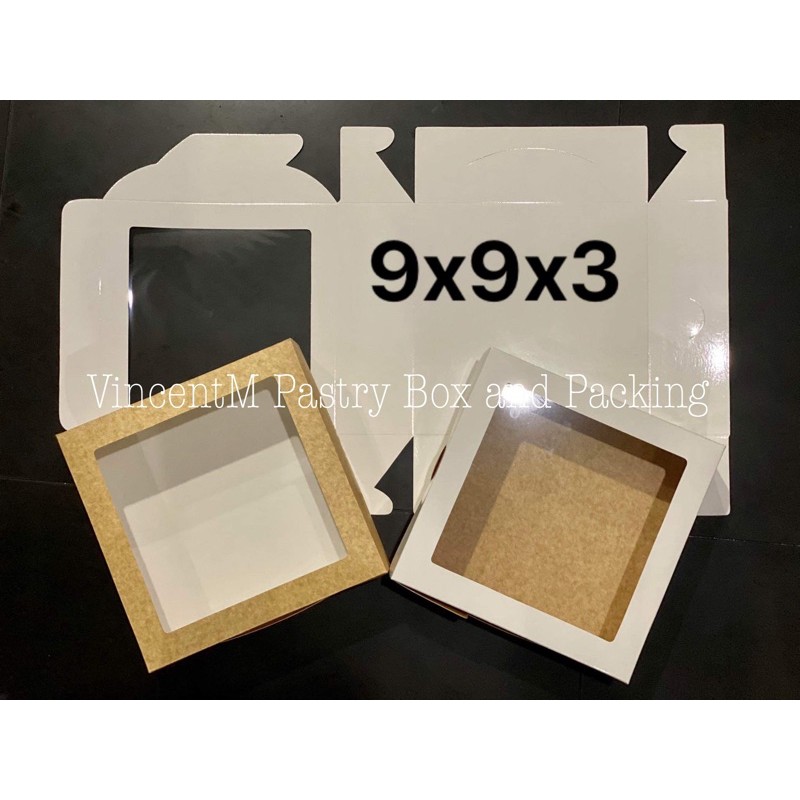 (10-50PCS) Cake Box with window laminated 9x9x3 inches /Pastry box/Gift ...