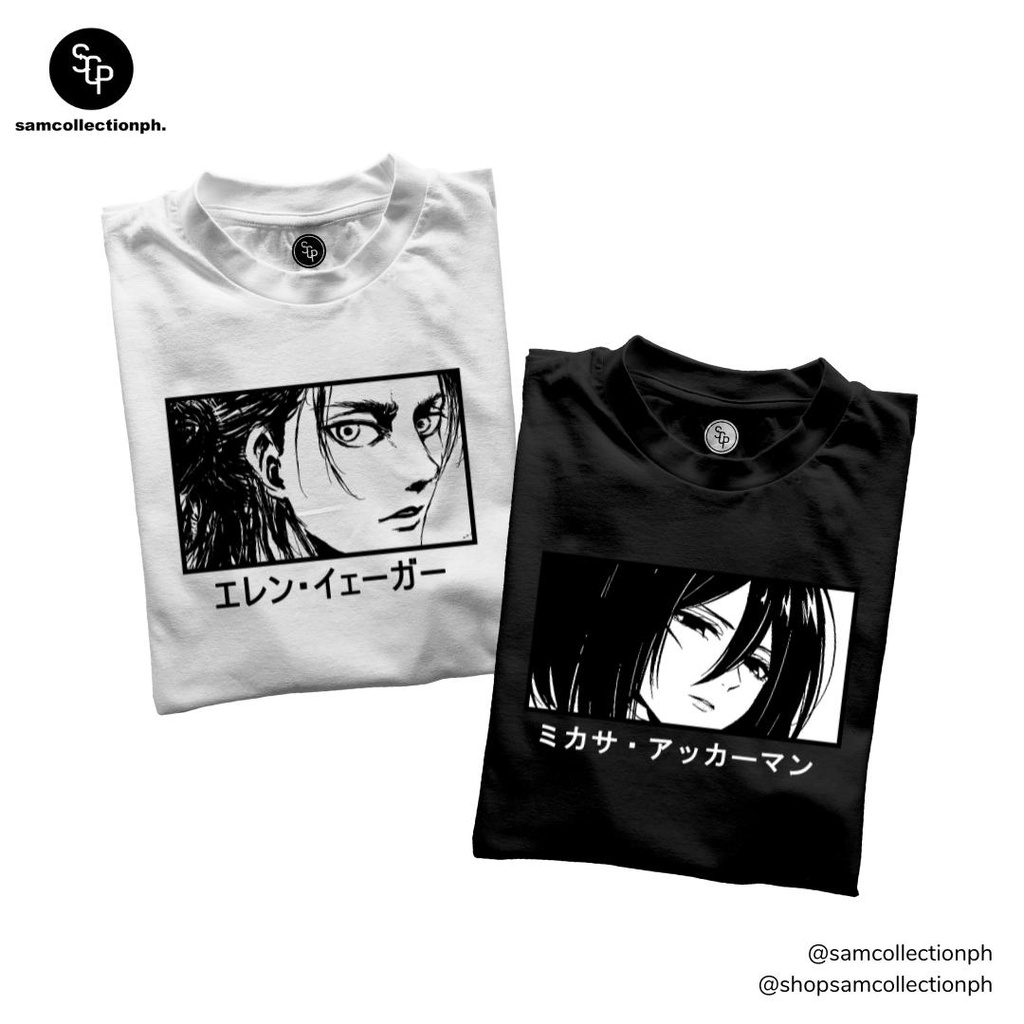 Attack on Titan Eren Mikasa Anime t Shirt for men Sam Collection ...