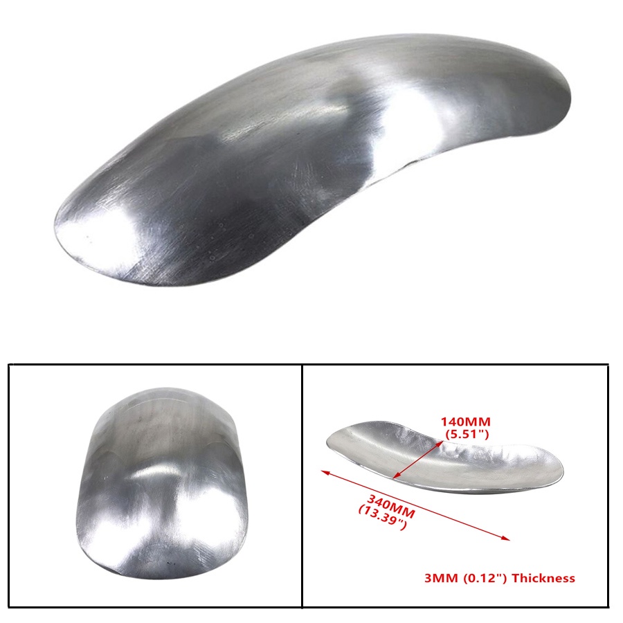 Unpainted Silver Metal Motorcycle Short Front Fender Universal ...
