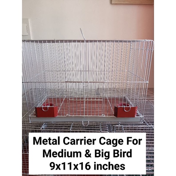 Cage Metal Carrier Cage 9x11x16 inches with Plastic Feeder/water ...