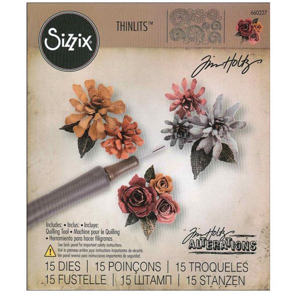 Sizzix Dies Tim Holtz Thinlits Tiny Tattered Florals | Shopee Philippines