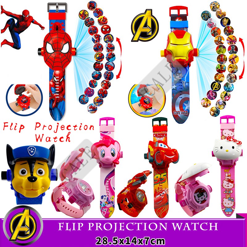 NEW Digital Children Flippable Projection Watch Kids Sports Watches ...