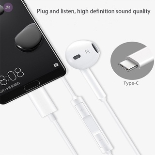 Wired Type-C Earphone USB In Ear Hearphone Headset With Mic Mate Honor ...
