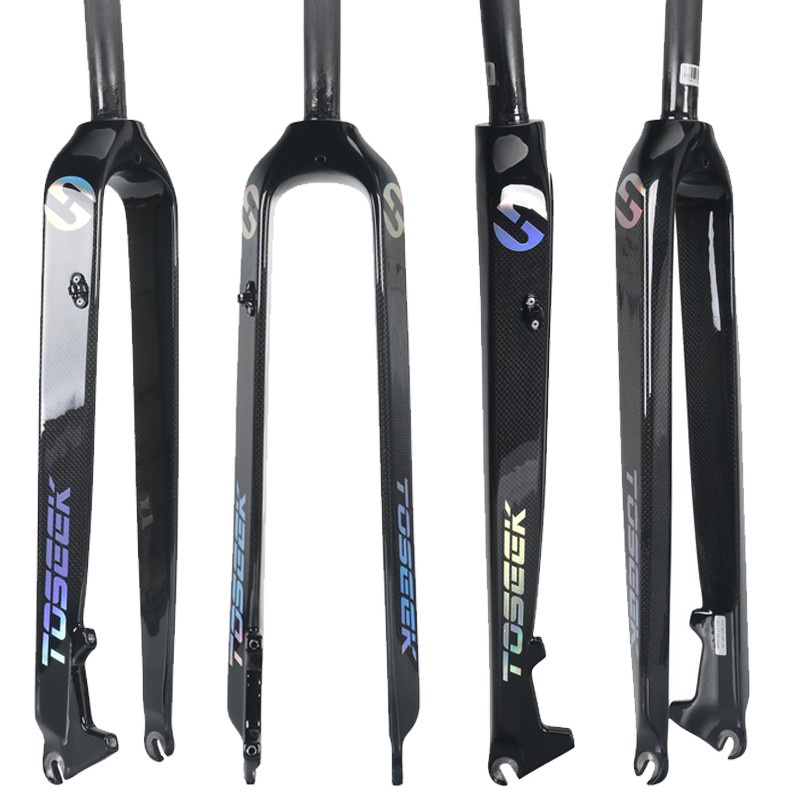 TOSEEK 1-1/8 Full Carbon Fiber MTB Bike Fork Disc Brake Rigid Forks 26/ ...