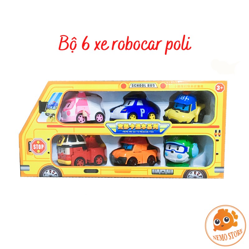 Set of 6 Transforming Robocar Poli Cars - Premium 6-in-1 Robocar Poli ...