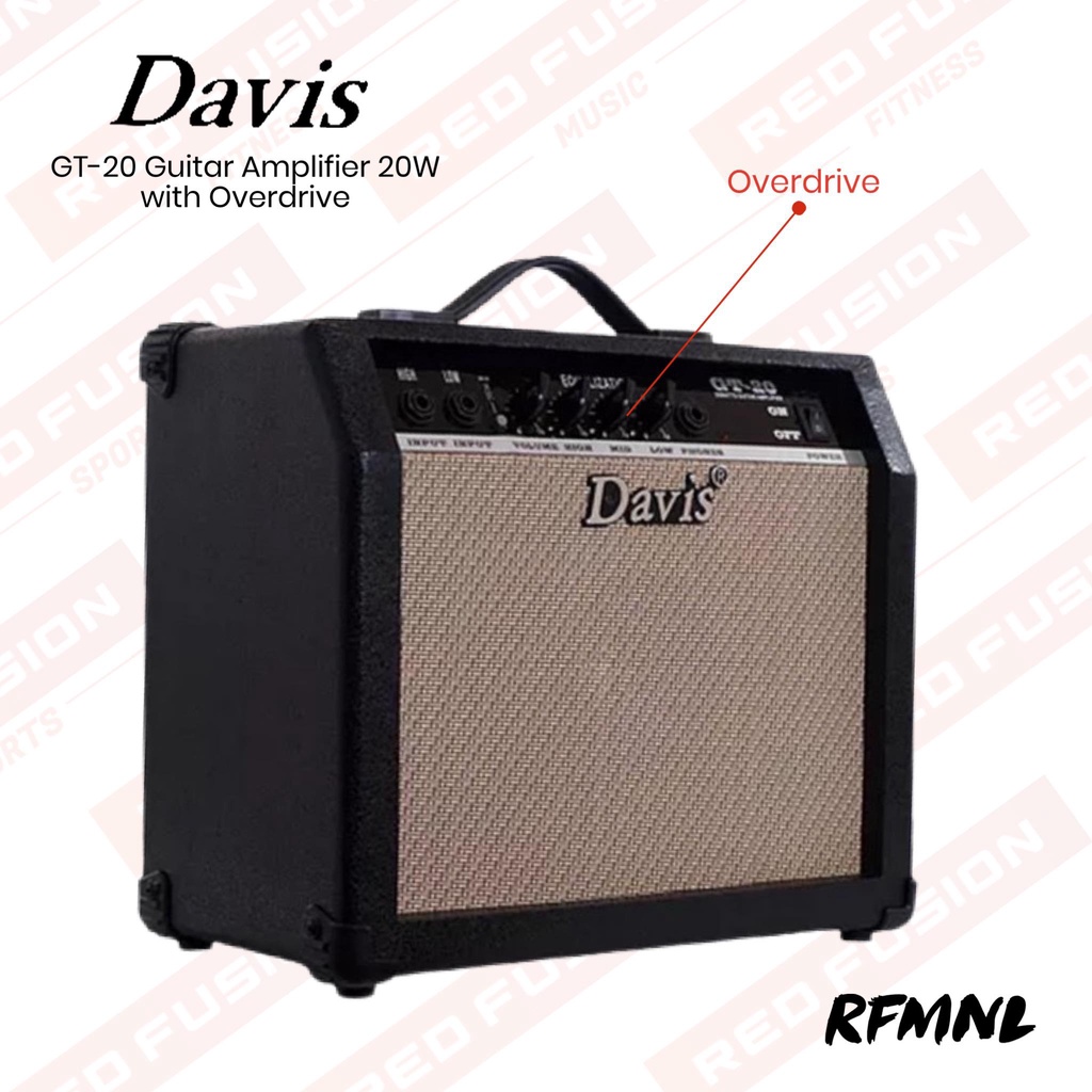 Davis GT-20 Guitar Amplifier 20W w/ Overdrive | Shopee Philippines
