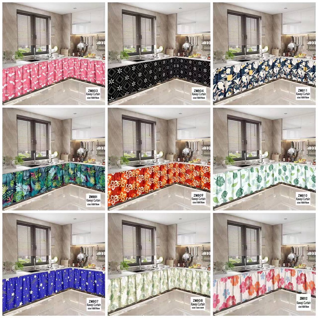 New Kitchen Sink Sale Curtain Lababo Kurtina Unique Floral Leaves ...