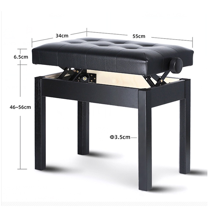 Mavies Piano Keyboard Chair Seat Bench Wood Frame Adjustable 46-56cm ...