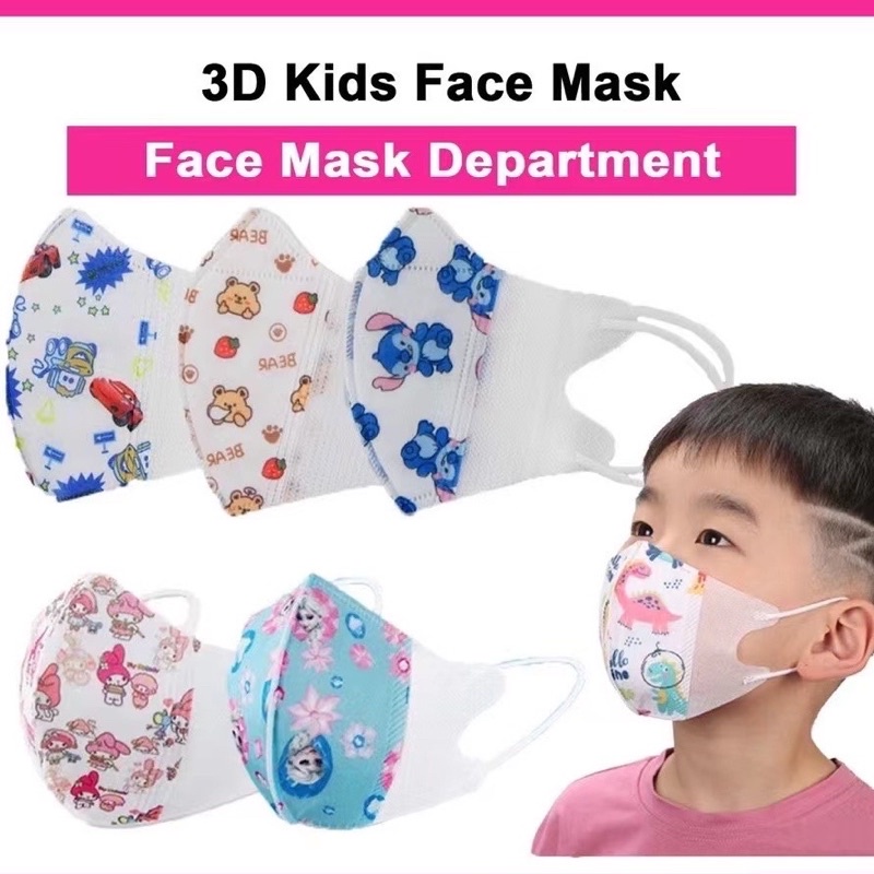 10pcs 3D Kids Facemask 3ply Disposable Protective Mask Everyday Use ...