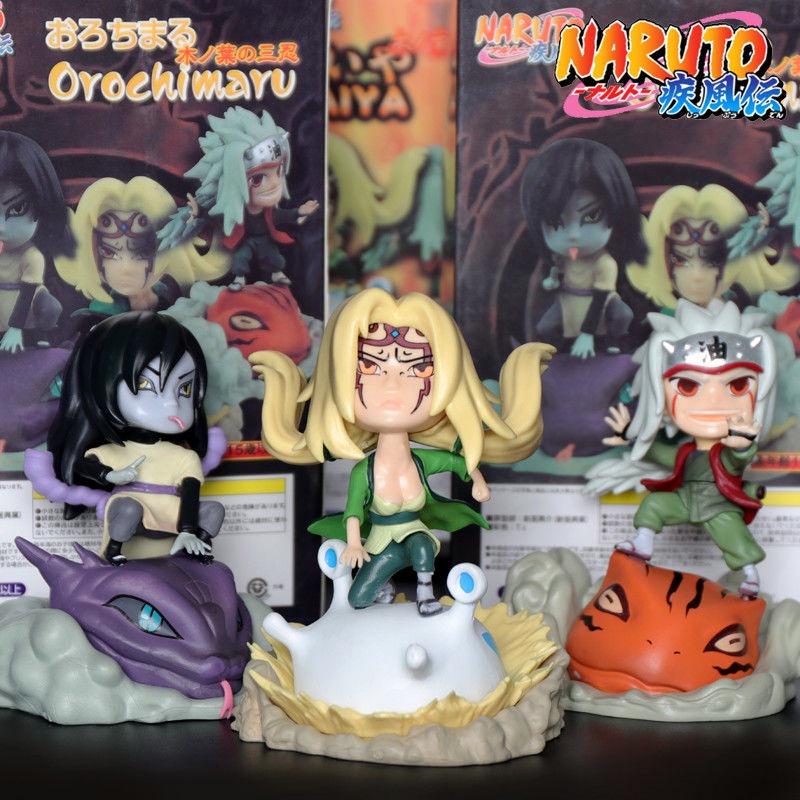 【COD】Naruto 11cm Tsunade Orochimaru Jiraiya Action Figure Exchange Face ...