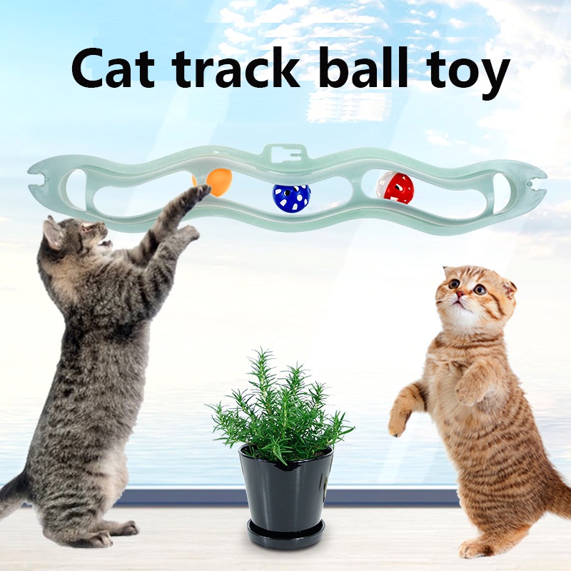 Pet Cat Sucker Track Ball Cat Toy Funny Cat Wave Type Entertainment Cat ...