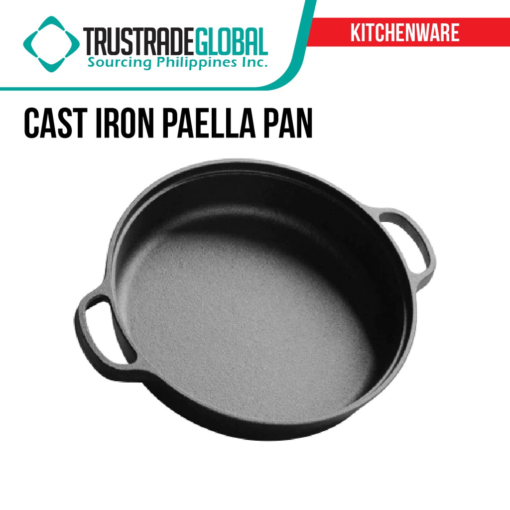 Thick Cast Iron Non Stick Paella Pan Skillet Pan with Dual Handles Non ...
