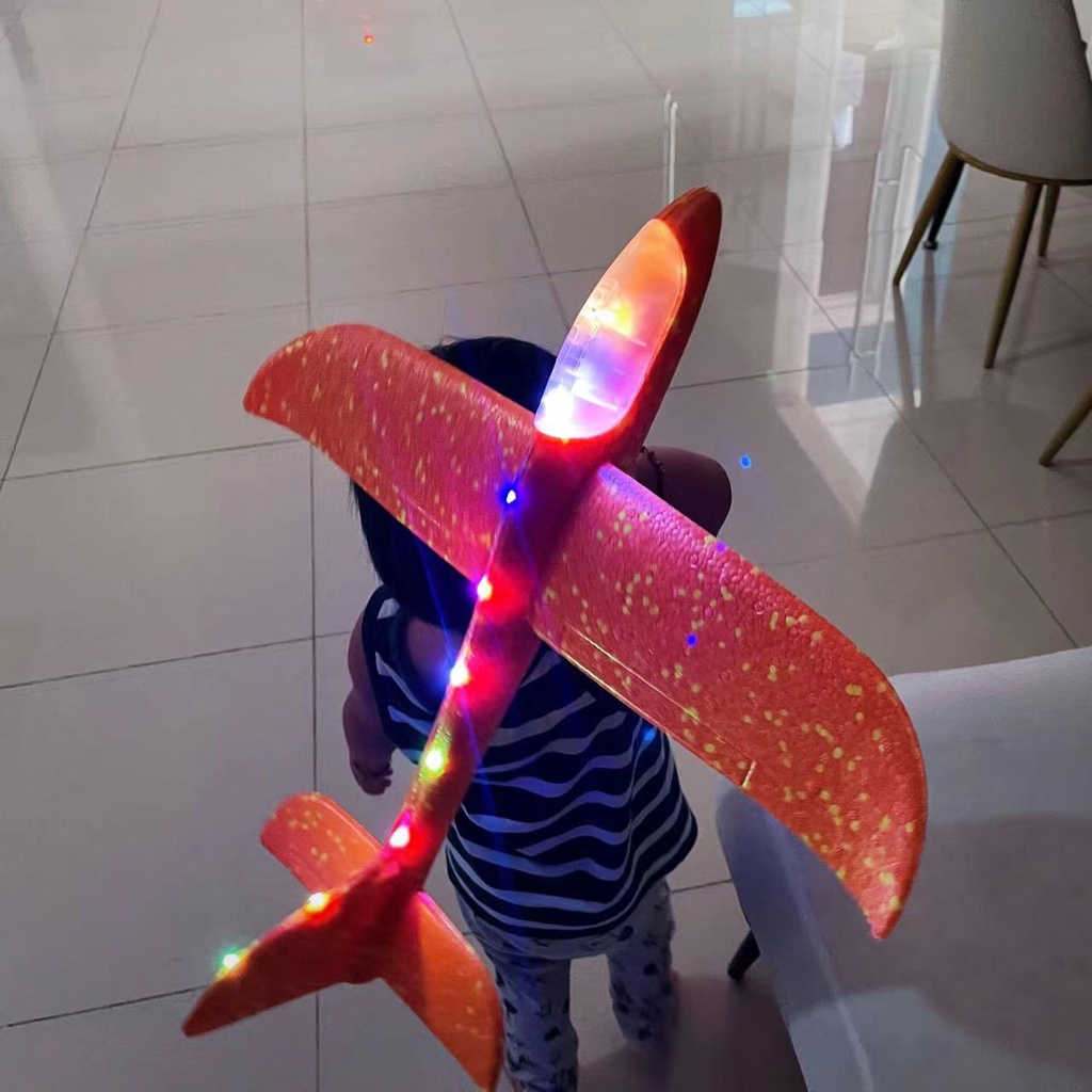 Toy Factory- Styro Plane w/lights operated by 3battery. THROW UP FLY ...