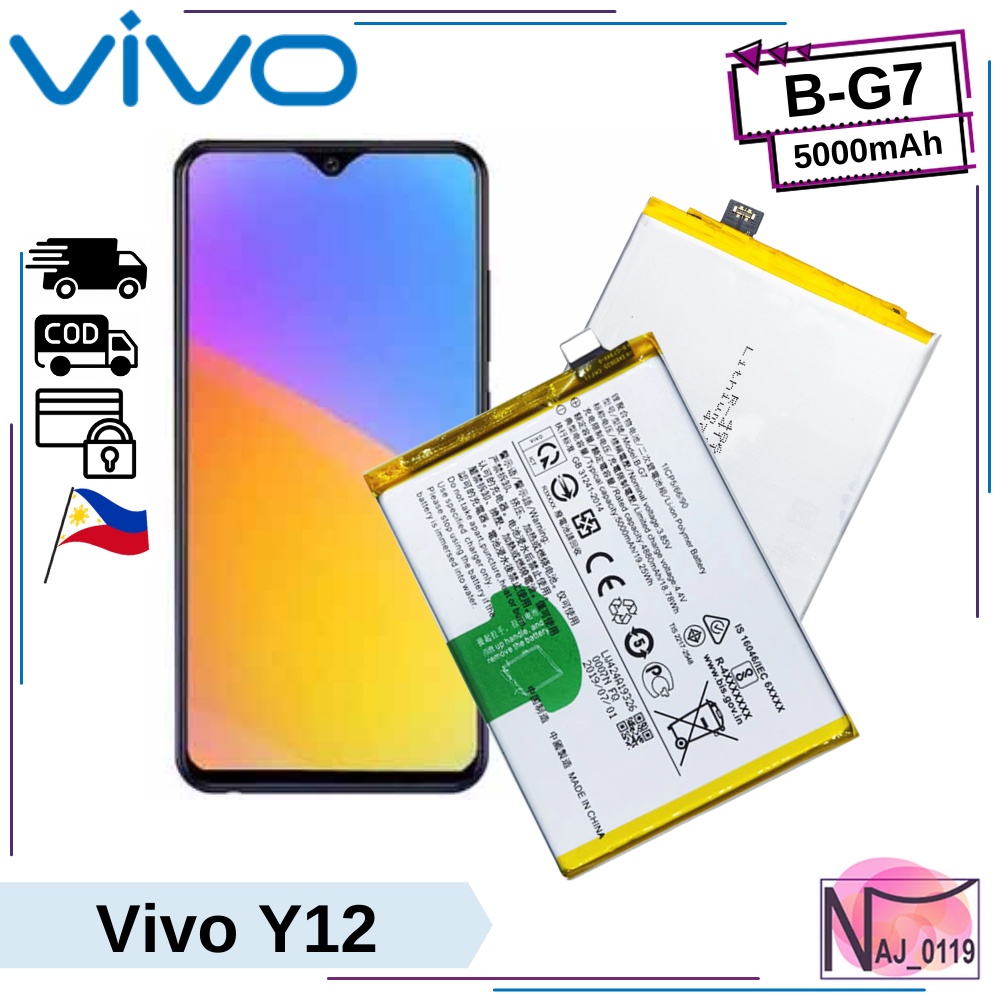Vivo Y12 Original Battery | Model: B-G7 (5000mAh) High Quality | SHOPEE ...