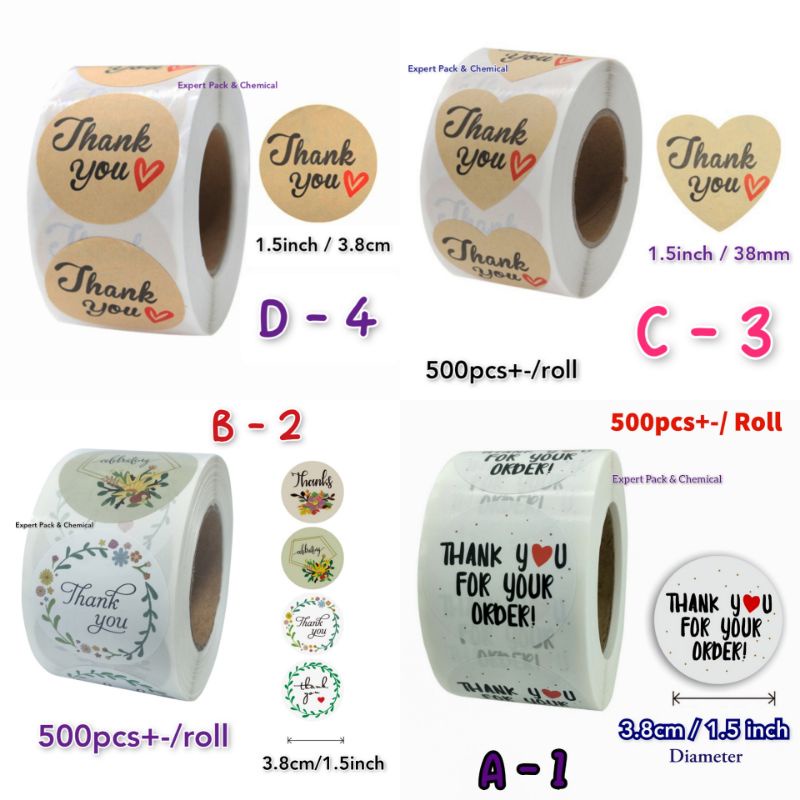 Thank You Sticker / Seal Label / Sticker Terima Kasih | Shopee Philippines