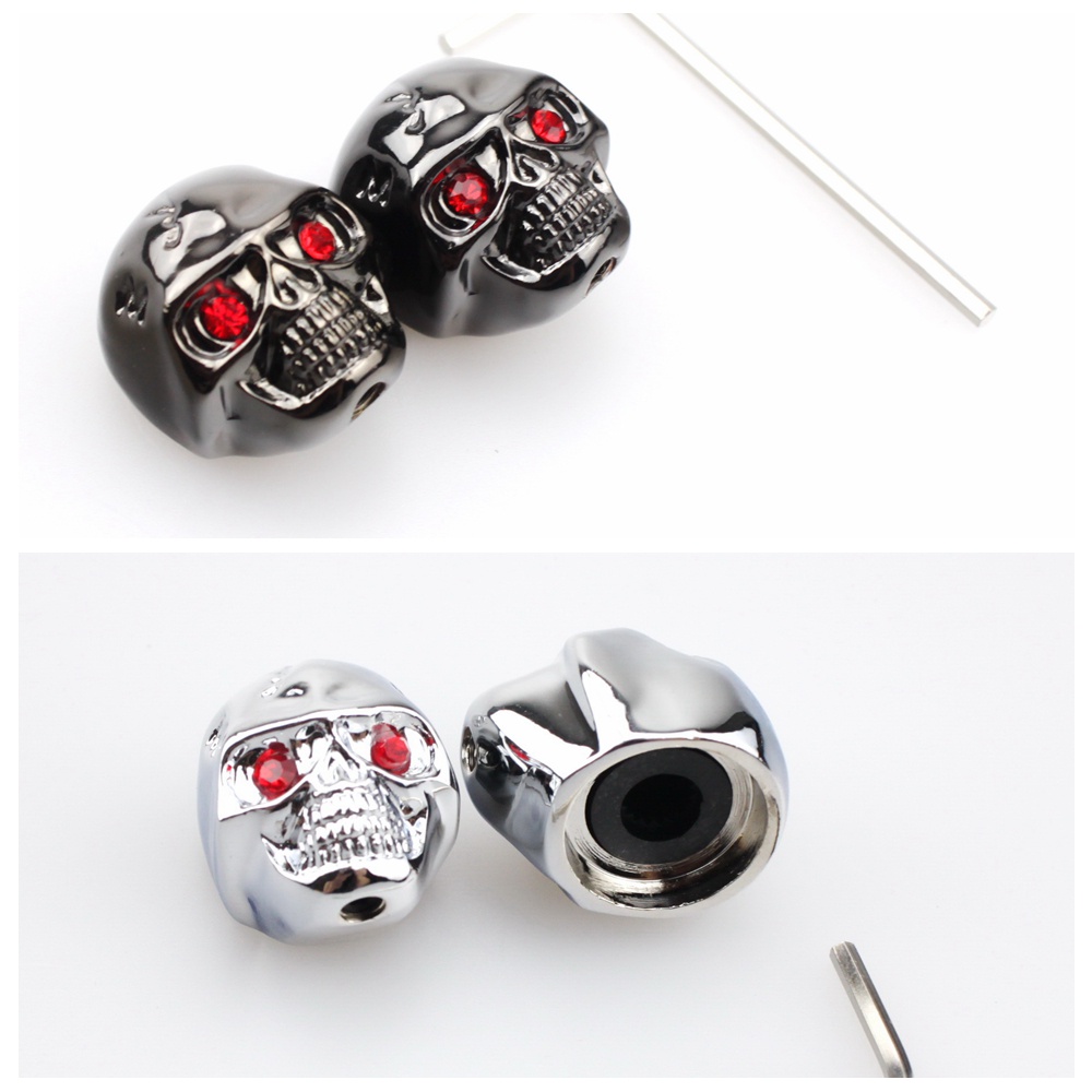 2 x Red Eye Skull Head Metal Electric Guitar Volume Tone Control Knob ...