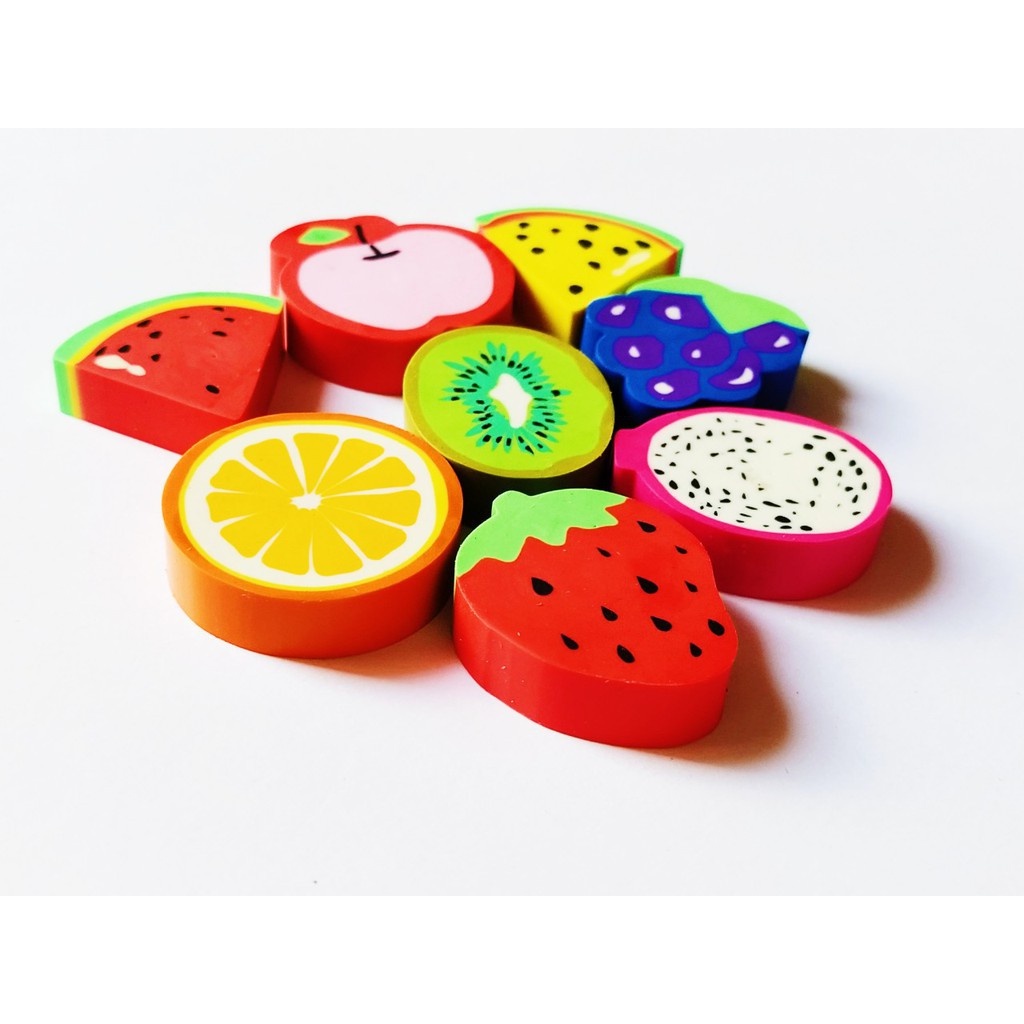 Combo of 16 cute fruit-shaped erasers, cute Minion Cartoon Mini Eraser ...