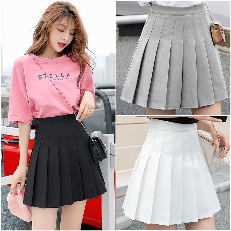 Zxyouping Jk Skirt Pleated For Girl High Waist Slim A Line Women Plain Student Plus Size Xs-3xl ...
