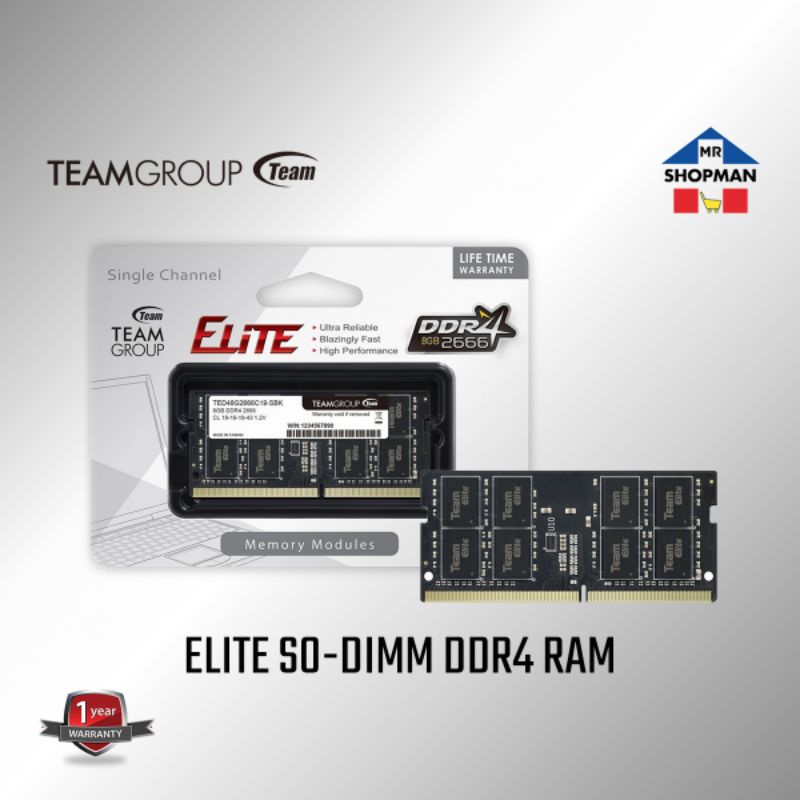 Teamgroup Team Elite So Dimm 4Gb 8Gb 16Gb 2400MHz / 2666Mhz / 3200mhz ...