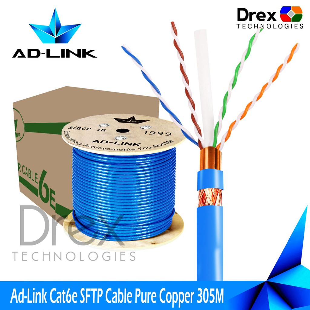 305M Ad-Link SFTP Ethernet Cable Cat6E Pure Copper 1000Ft | Shopee ...