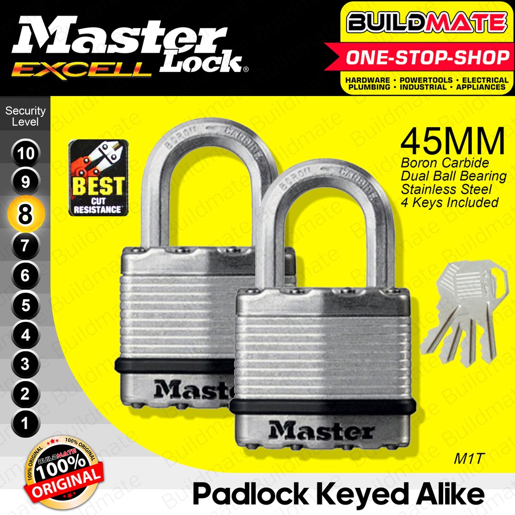 BUILDMATE Master Lock Excell Lock | Magnum Pad Lock 2PCS | 3PCS 45MM Keyed Padlock Security Lock ...