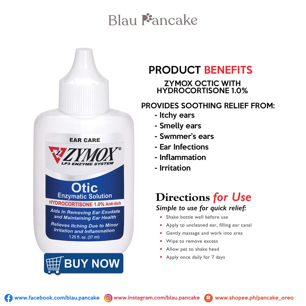 Zymox Advanced Formula Otic Plus Enzymatic Ear Solution for Dogs and ...