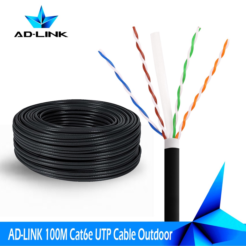 100M Ad-Link Cat6e Black Outdoor UTP Cable CCA / Ethernet Cable / LAN ...