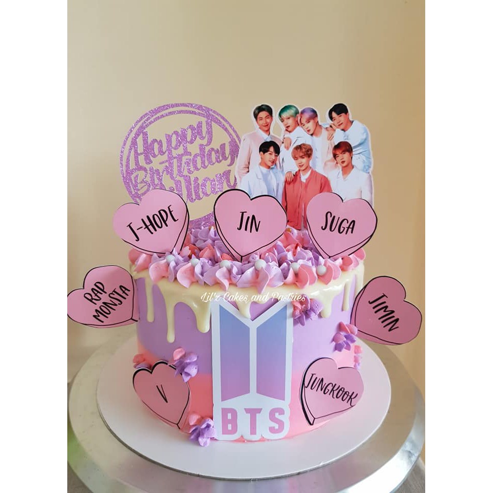 Customized BTS Cake Topper with Litter Cake Topper Included (Set of 10 ...