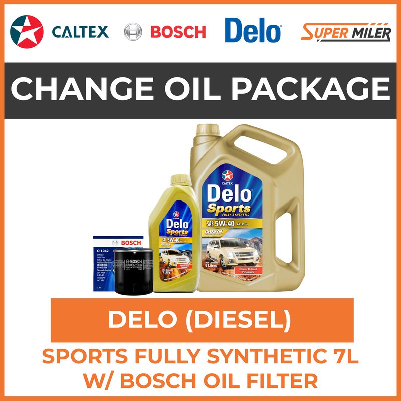 Delo Sports Fully Synthetic SAE 5W-40 7 Liters with C313 Oil Filter ...