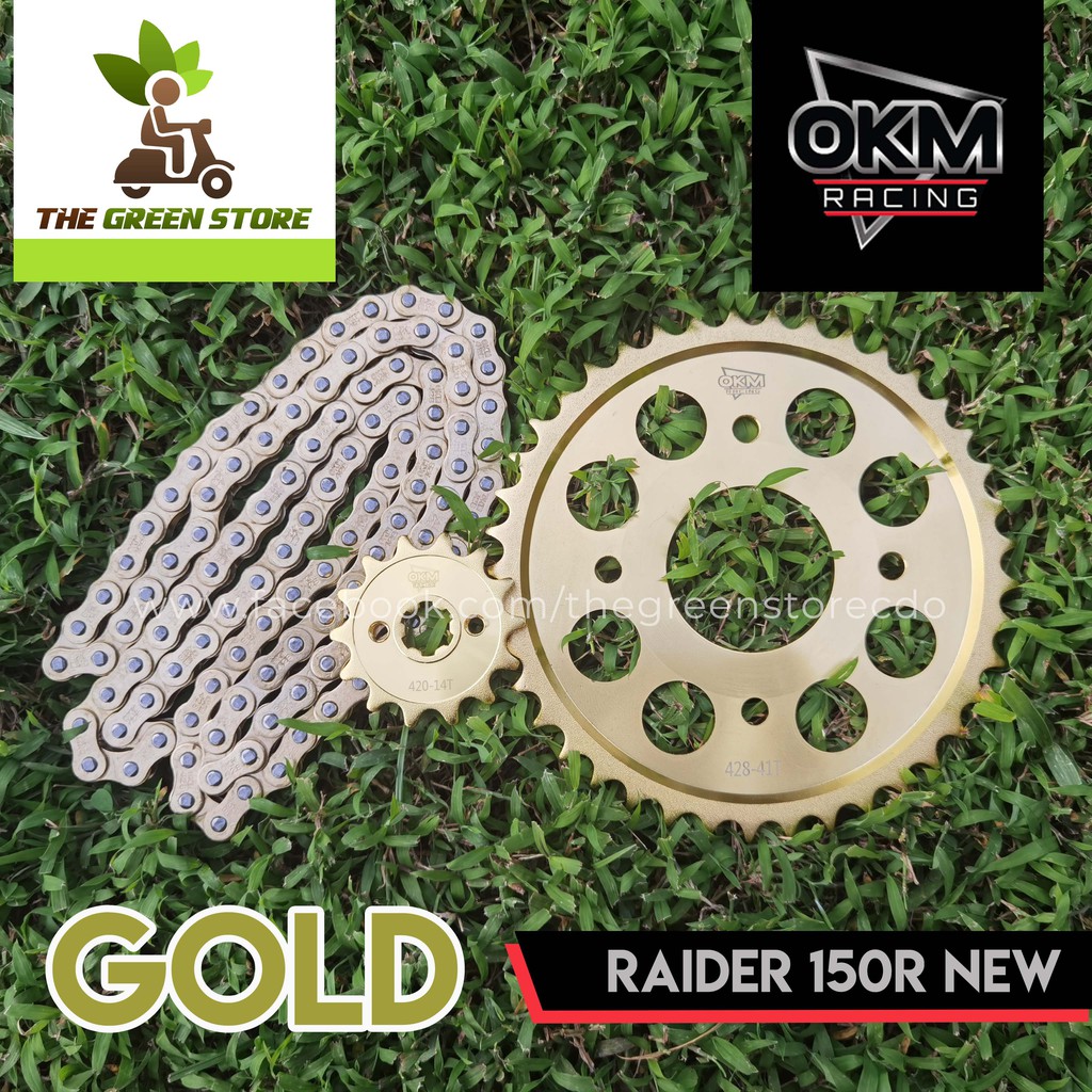 OKM Racing Chain & Sprocket Set ( Raider 150R New ) Available in Chrome ...