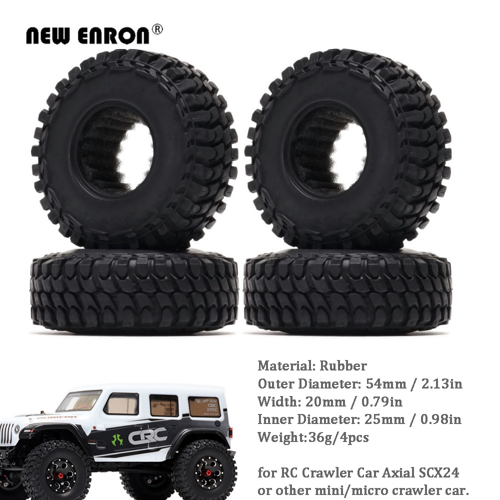 4Pc 1.0" Soft Rubber 54mm Trye All Terrain Micro Wheel Tires for 1/24 ...