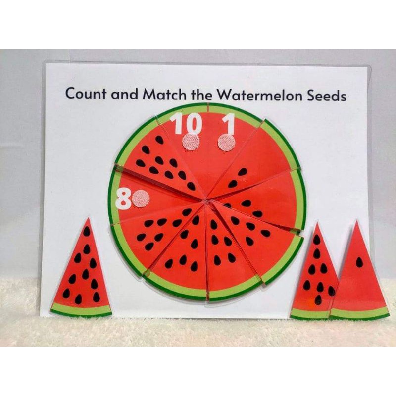 Count and Match Watermelon Seeds Busy Book Laminated Interactive ...