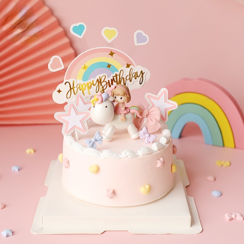 Unicorn Cake Topper for Girl Love cake topper happy Birthday cake ...
