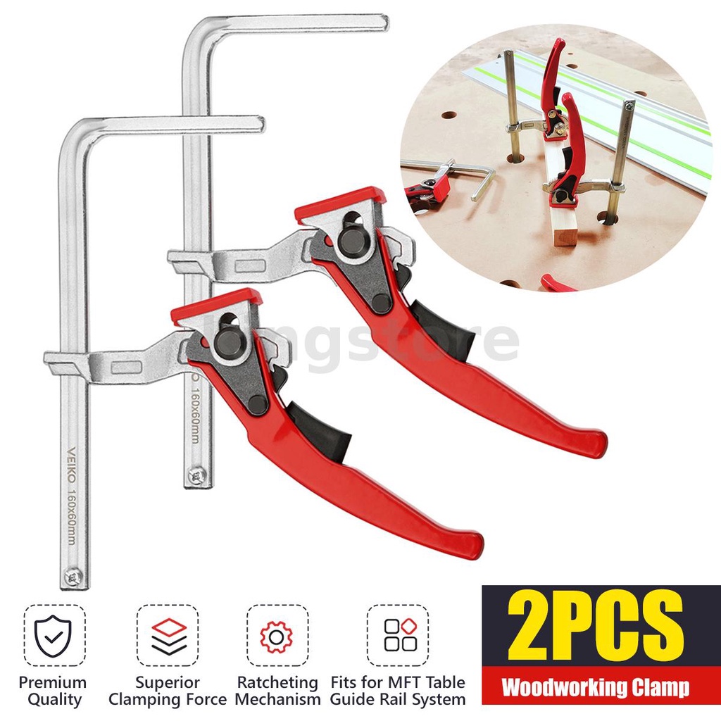 VEIKO 2PCS Upgrade Alloy Steel Quick Ratchet Track Saw MFT Clamps for ...