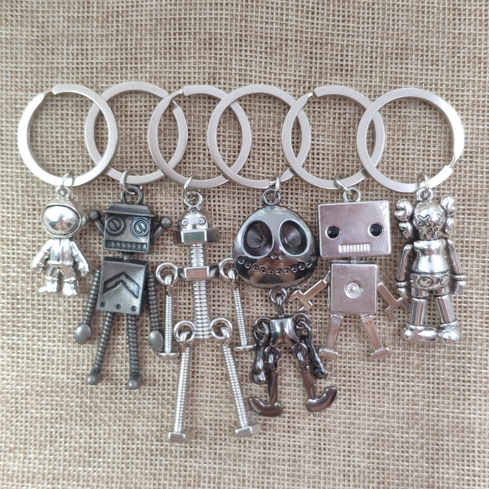 Hiphop Vivid Handmade Robot Ethnic Cool Punk Retro Doll Keychain Key ...