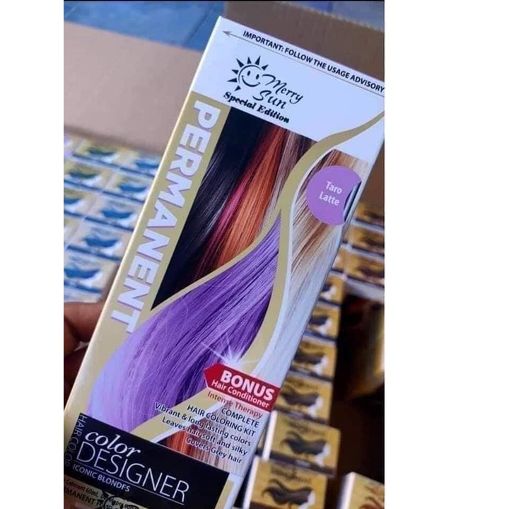 TARO LATTE COLOR PERMANENT HAIR COLOR BY MERRYSUN | Shopee Philippines