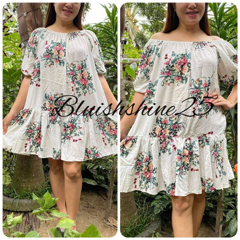 PLUS SIZE CHALLIS SUMMER LAYERED DRESS FIT UP TO 3XL(assorted) | Shopee ...