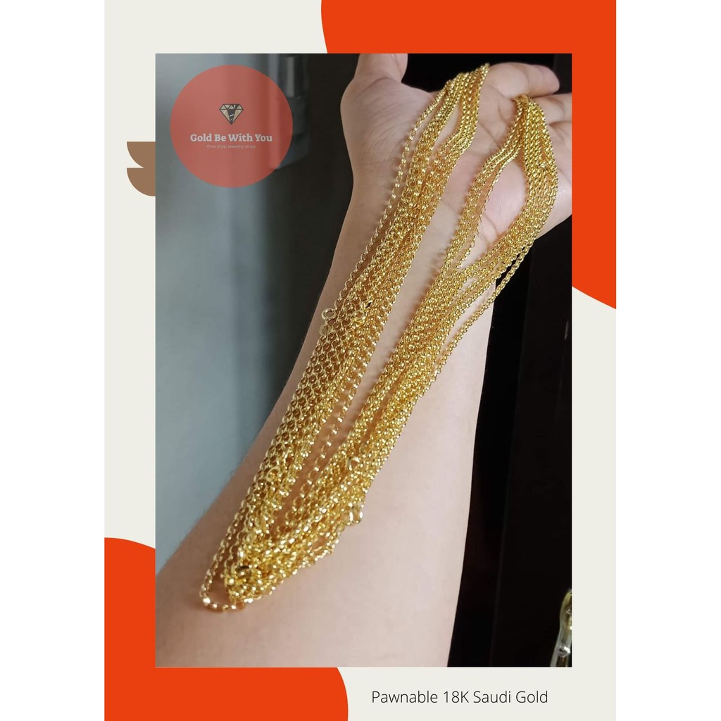 Pawnable 18k Saudi gold Tauco chain necklace | Shopee Philippines