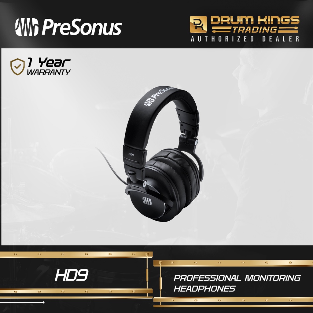 PreSonus HD9 Professional Over-Ear Monitoring Headphones (Closed Back ...